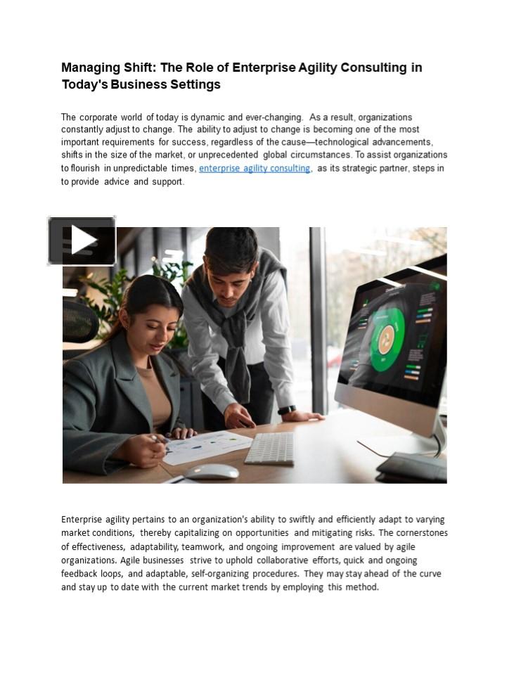 PPT – Managing Shift: The Role of Enterprise Agility Consulting in Today's Business Settings ...