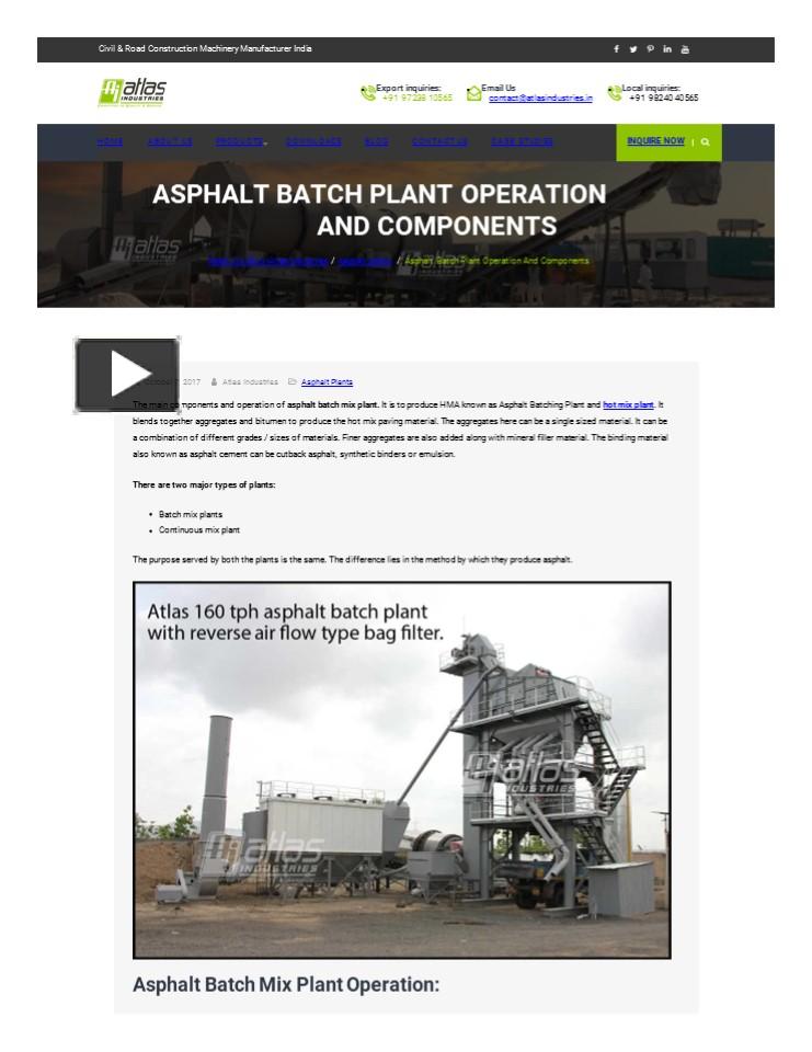 PPT – Asphalt Batch Mix Plant Operation - Atlas Industries PowerPoint presentation | free to ...