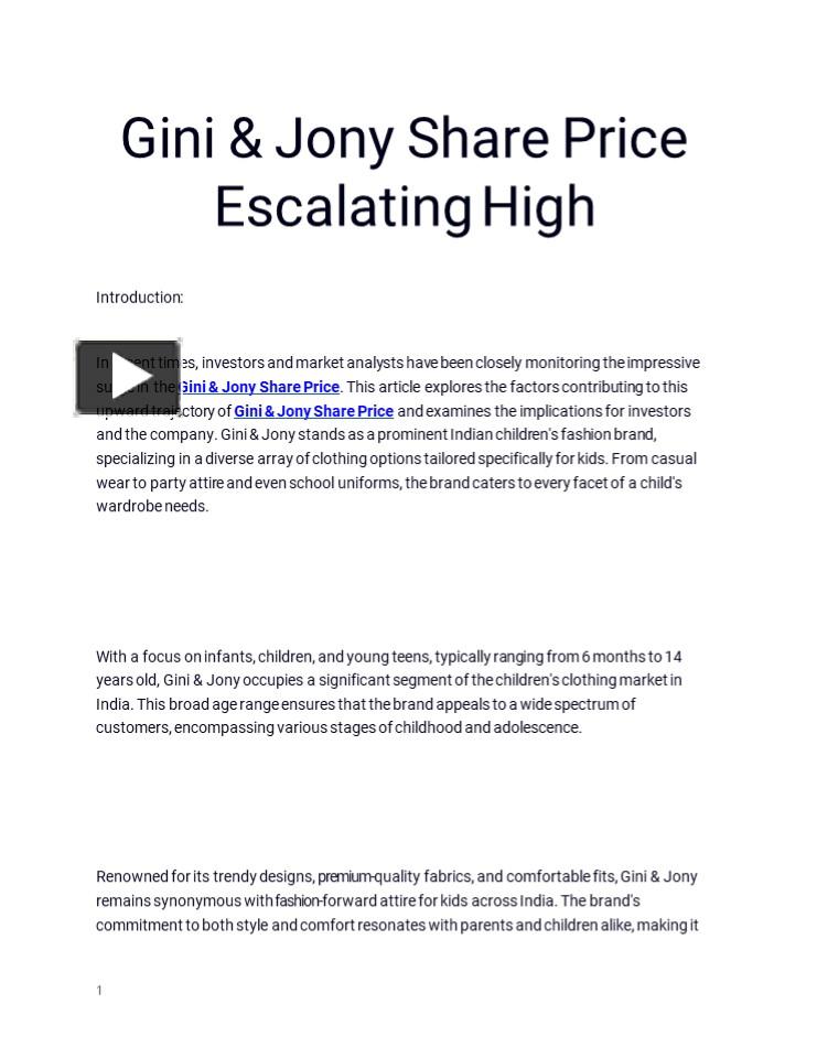 PPT – Get the Best Gini & Jony Share Price only at Planify PowerPoint presentation | free to ...