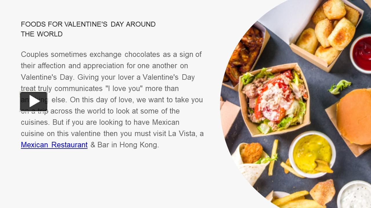 Foods for Valentine's Day Around the World presentation | free to download
