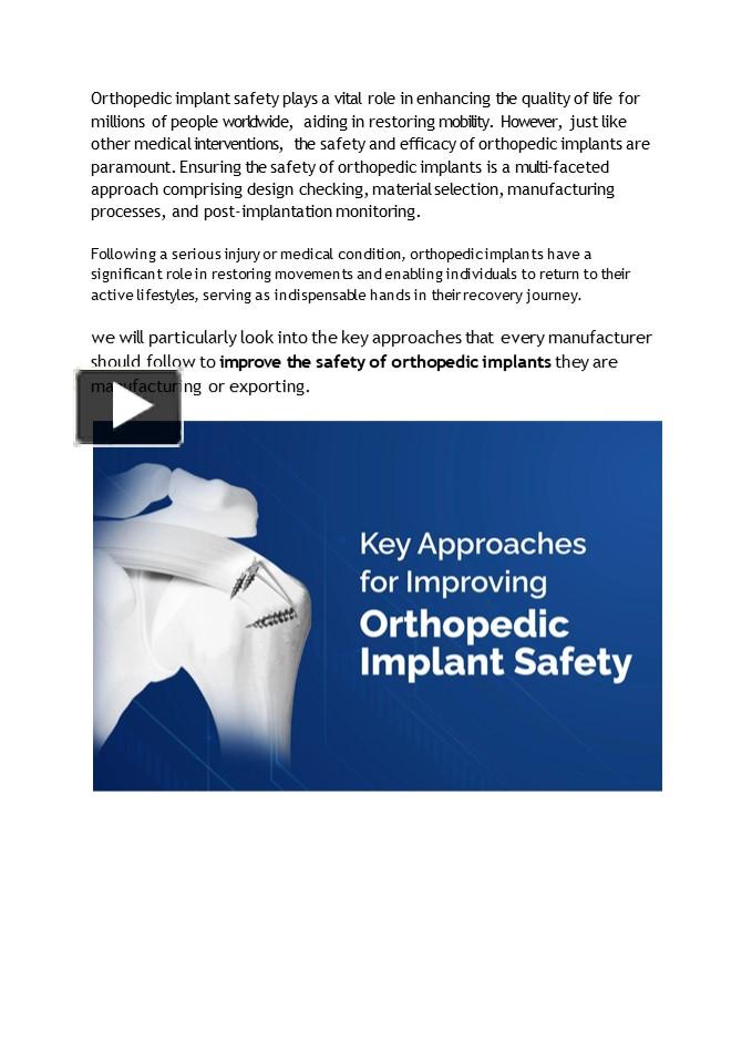 PPT – Key Approaches for Improving Orthopedic Implant Safety PowerPoint presentation | free to ...
