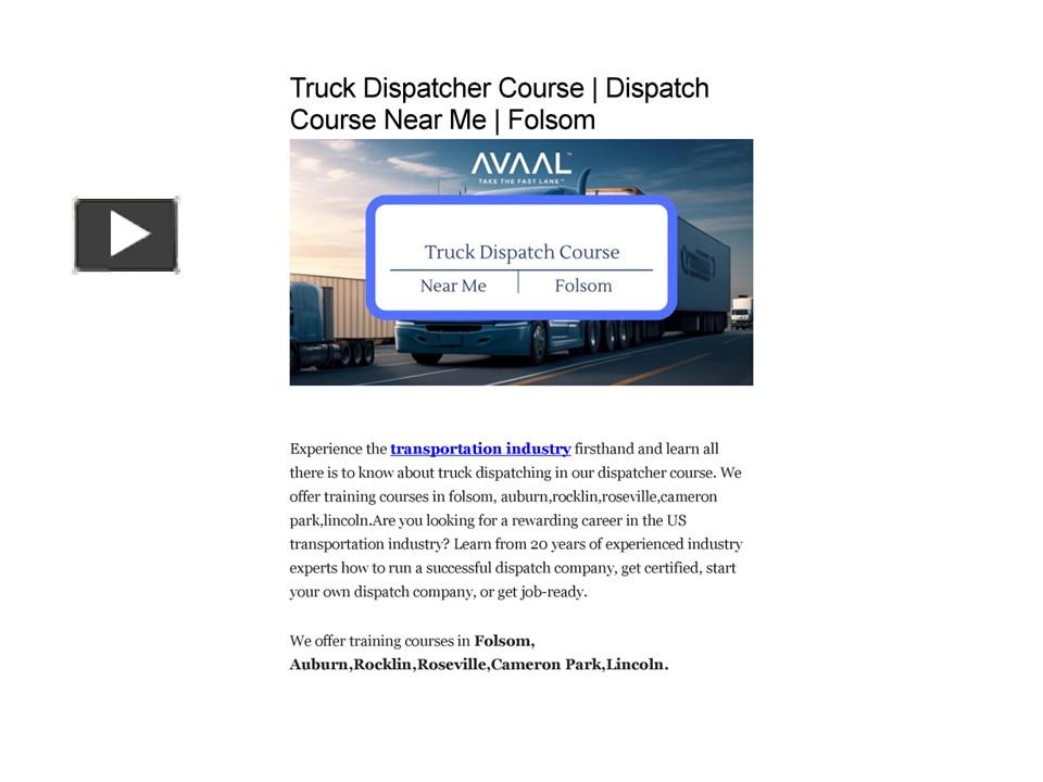 PPT – Truck Dispatcher Course | Dispatch Course Near Me | Folsom PowerPoint presentation | free ...