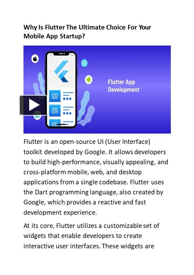 Ppt Why Is Flutter The Ultimate Choice For Your Mobile App Startup Powerpoint Presentation