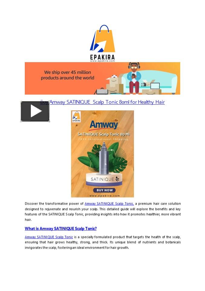 PPT – Buy Amway SATINIQUE Scalp Tonic 80ml for Healthy Hair PowerPoint presentation | free to ...
