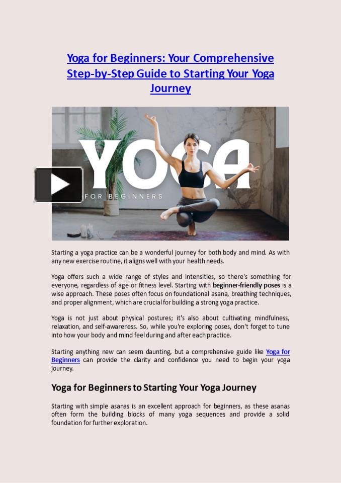 Yoga for Beginners: Your Comprehensive Step-by-Step Guide to Starting Your Yoga Journey ...