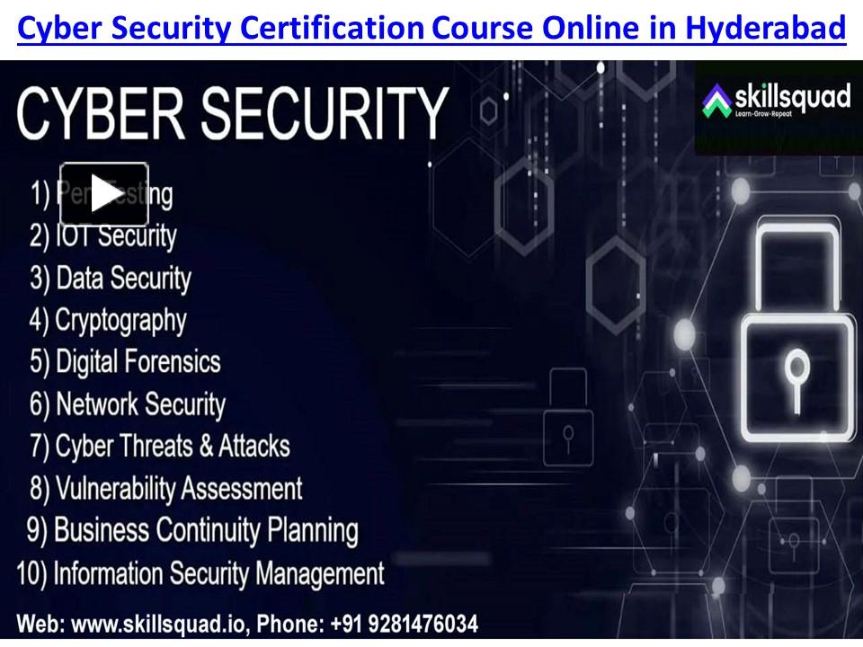 PPT – Cyber Security & Tableau Online Certification Training Course in Hyderabad PowerPoint ...