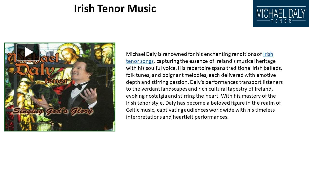 Irish Tenor Music presentation | free to download