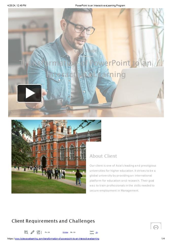 PPT – Transformation of PowerPoint to an Interactive eLearning PowerPoint presentation | free to ...
