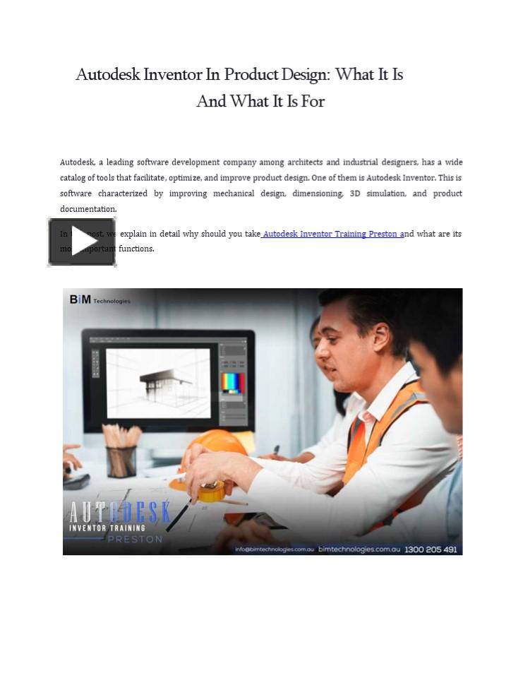 Autodesk Inventor In Product Design What It Is And What It Is For
