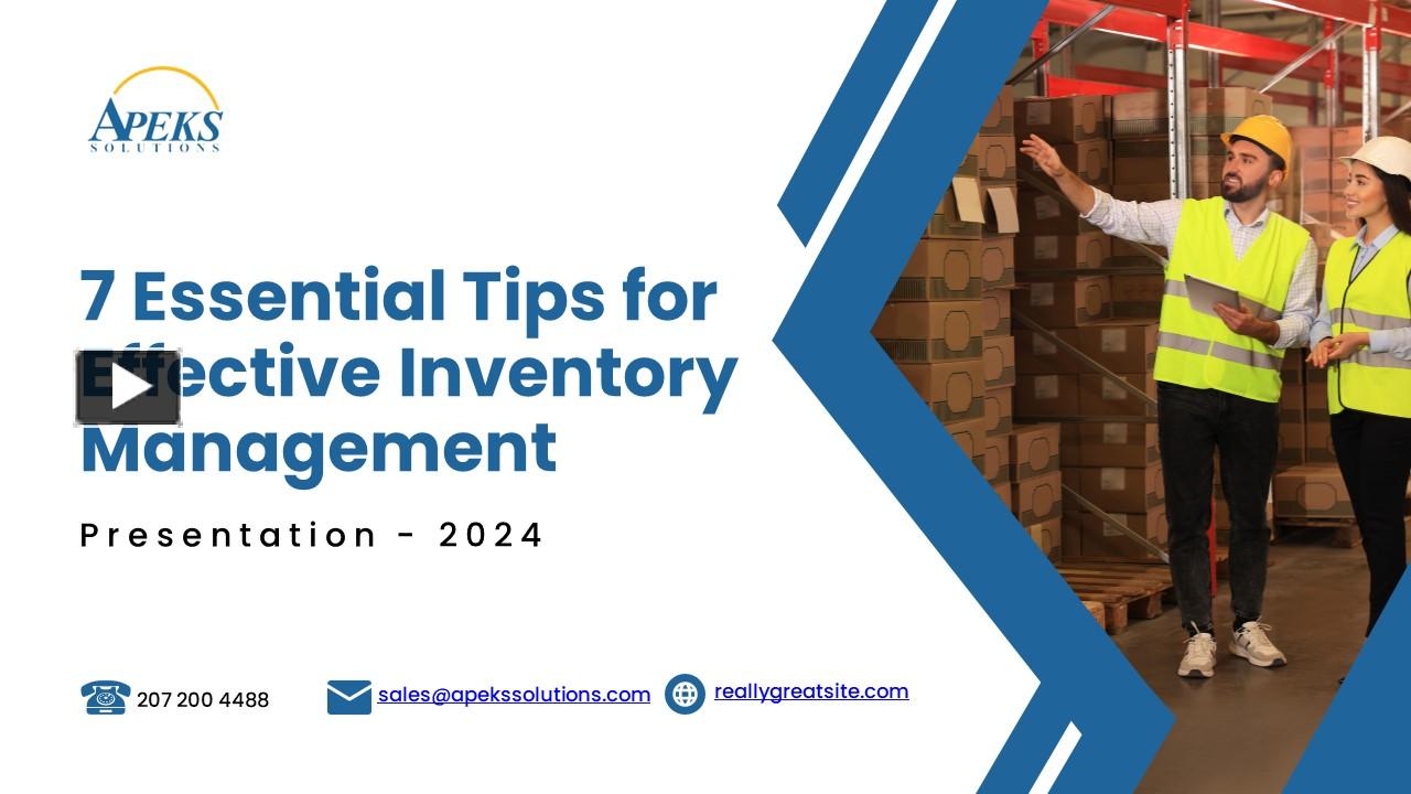 7 Essential Tips for Effective Inventory Management | Apeks Solutions presentation | free to ...