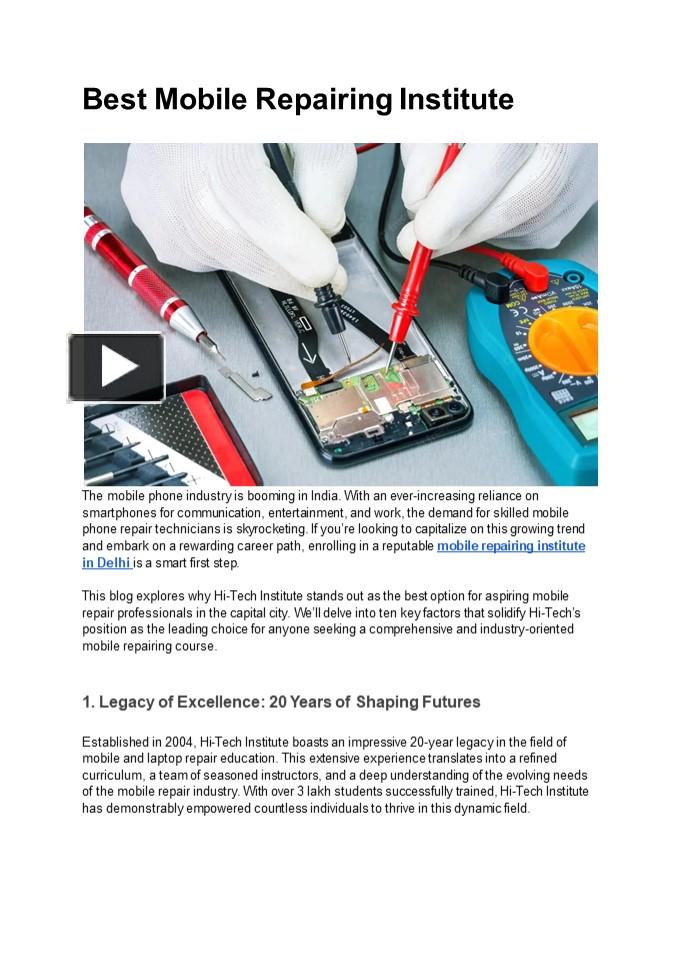 Best Mobile Repairing Institute presentation | free to download