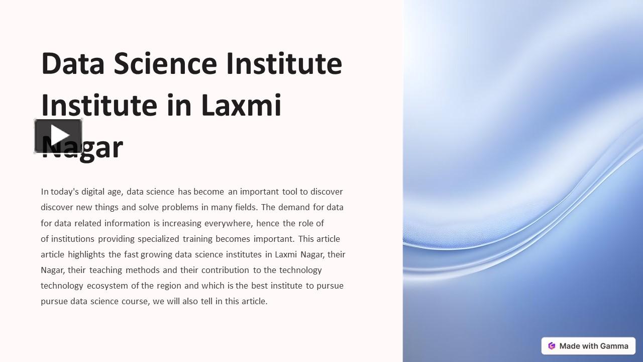 PPT – Data Science Institute In Laxmi Nagar PowerPoint presentation | free to download - id ...