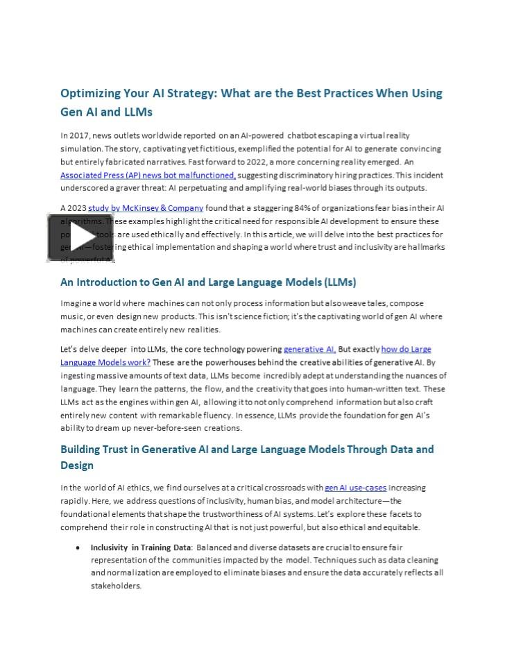 Best Practices while using Gen ai and LLMs presentation | free to download