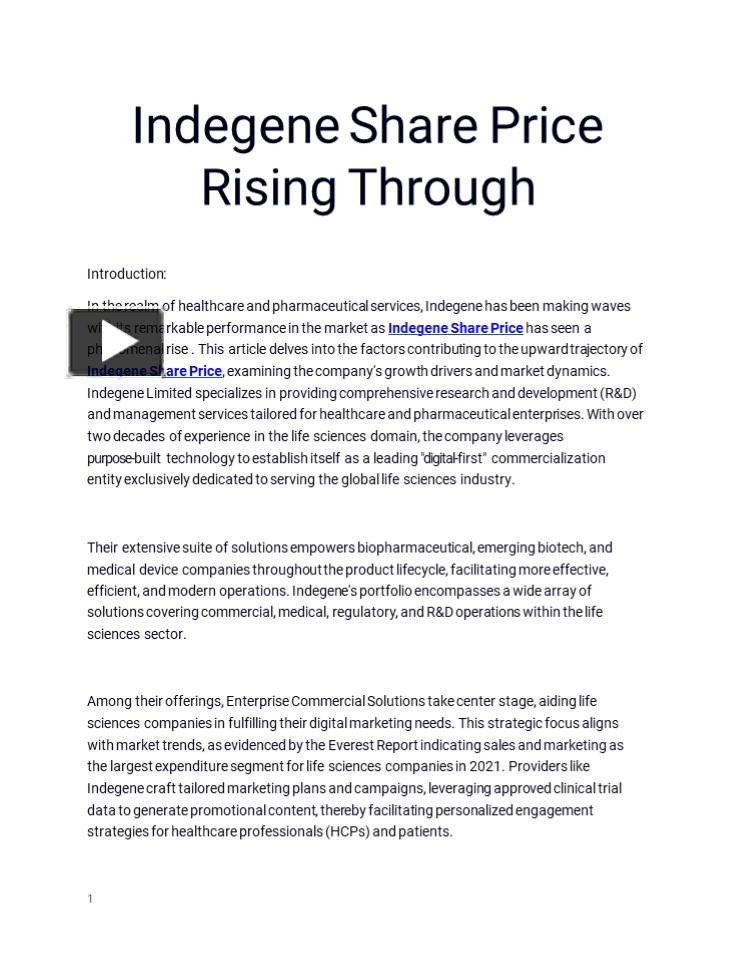 Get the Best Indegene Share Price only at Planify presentation | free to download