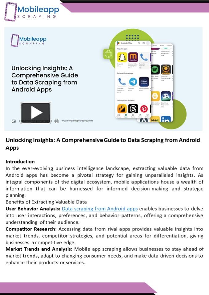 PPT – A Comprehensive Guide to Data Scraping from Android Apps PowerPoint presentation | free to ...
