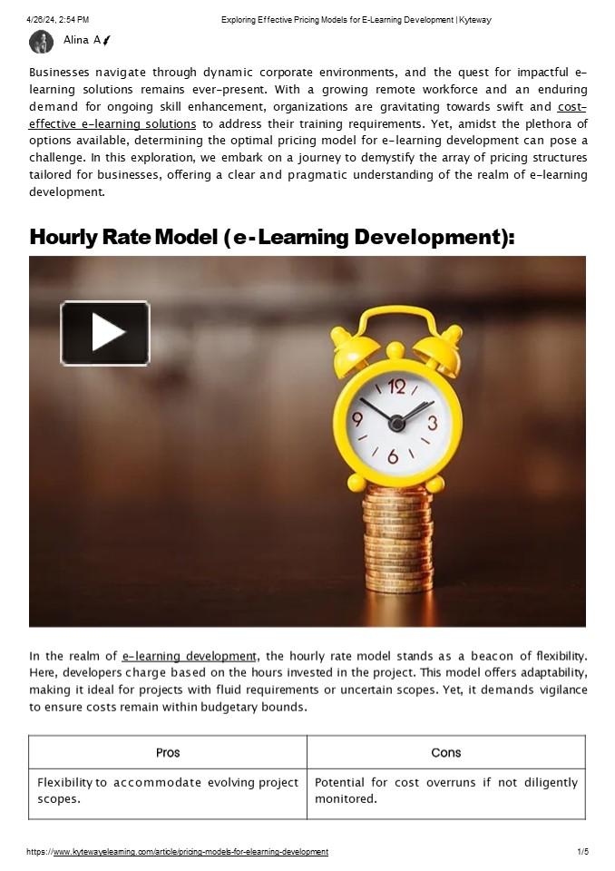PPT – Exploring Different Pricing Models for E-learning Development PowerPoint presentation ...