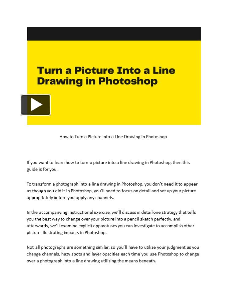 PPT – How to Turn a Picture Into a Line Drawing in Photoshop PowerPoint presentation | free to ...