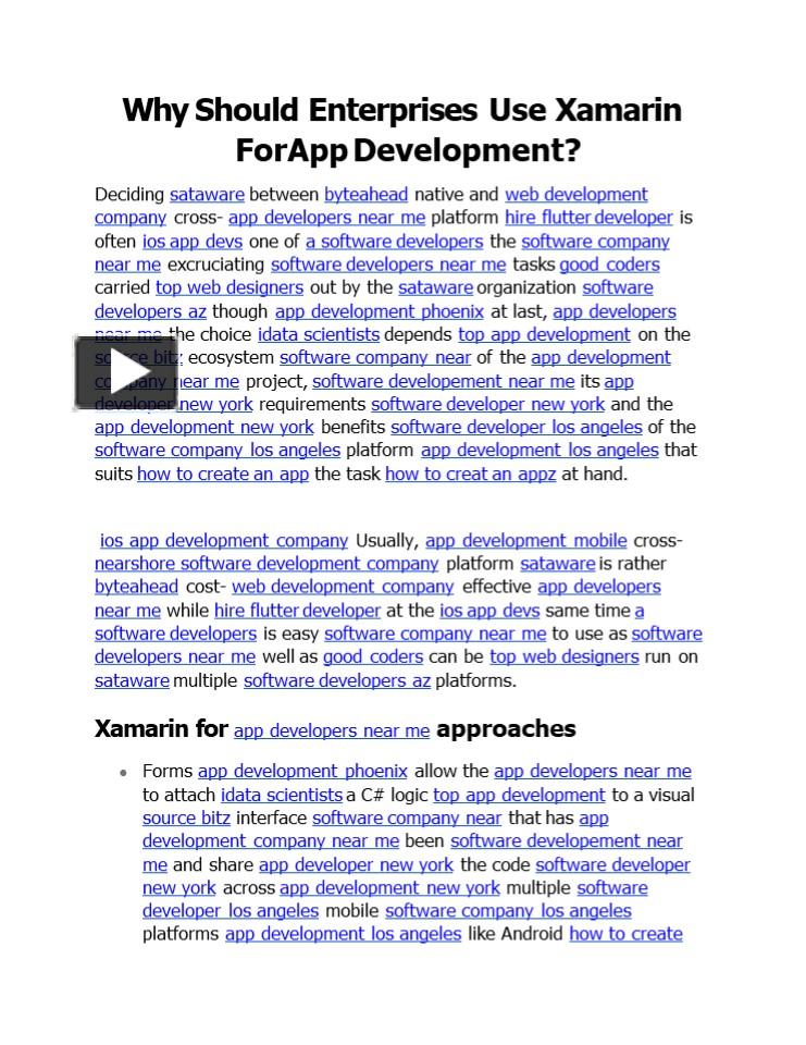 Why Should Enterprises Use Xamarin ForApp Development? presentation | free to download