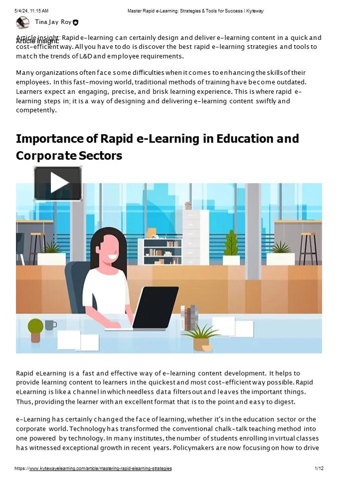 Fast Track to Success: Effective Strategies for Rapid e-Learning presentation | free to download