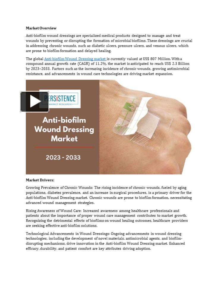PPT – Anti-biofilm Wound Dressing Market: Combating Biofilms for Improved Wound Healing ...