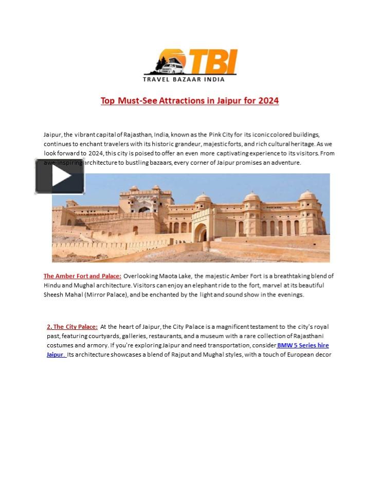 PPT – Top Must-See Attractions in Jaipur for 2024 PowerPoint ...