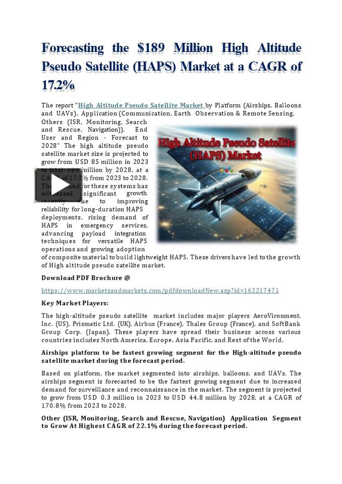 PPT – Forecasting the $189 Million High Altitude Pseudo Satellite Market PowerPoint presentation ...