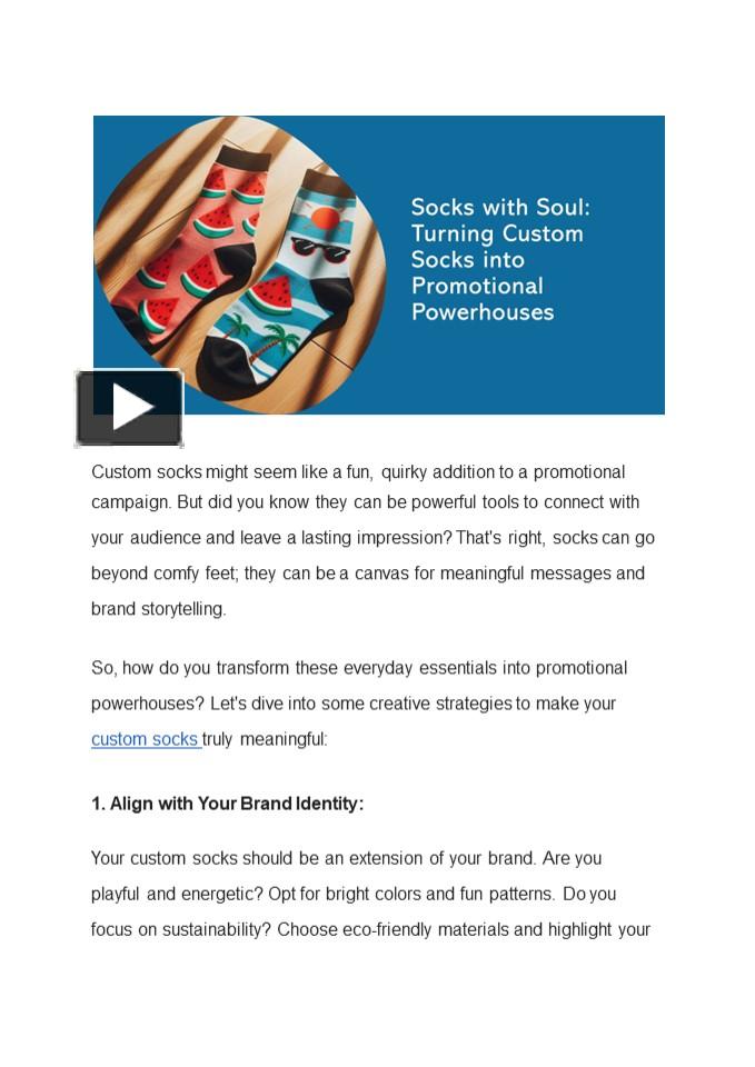 PPT – Socks with Soul: Turning Custom Socks into Promotional Powerhouses PowerPoint presentation ...