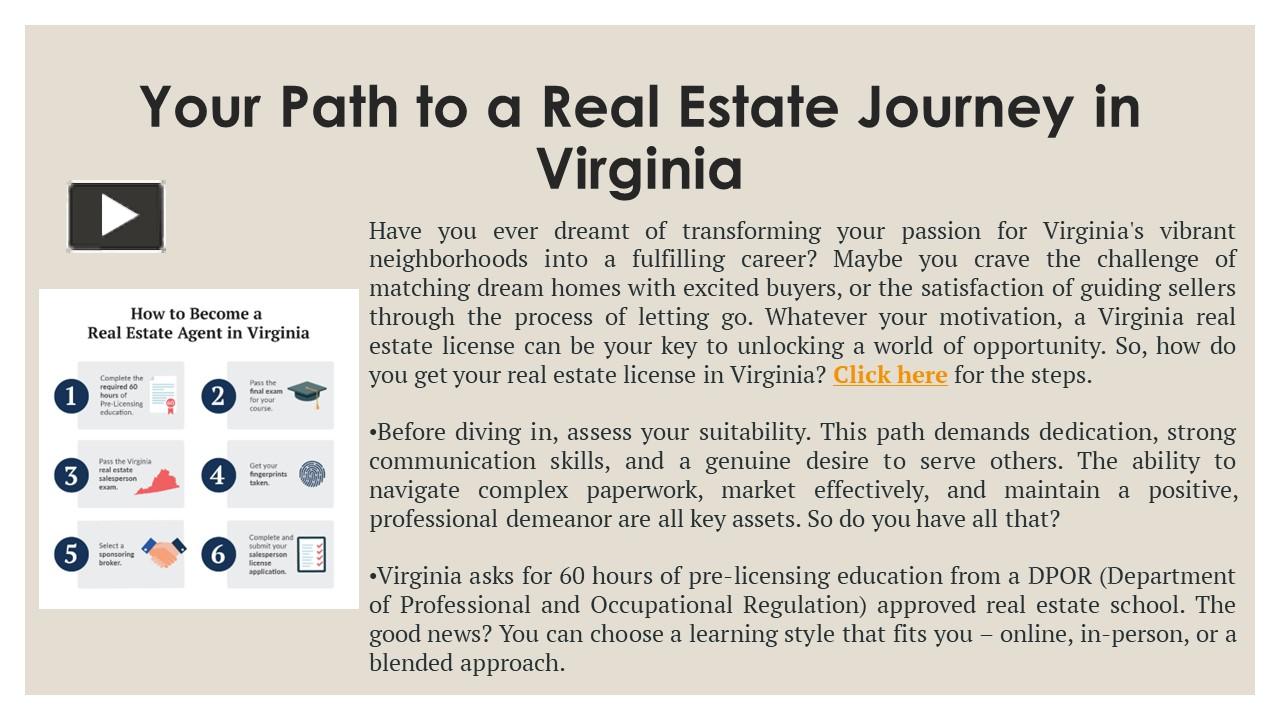 PPT – how do you get your real estate license in Virginia PowerPoint presentation | free to ...