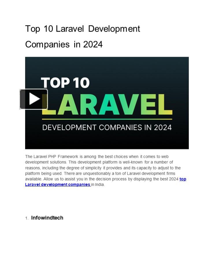 Top 10 Laravel Development Companies in 2024 presentation | free to download