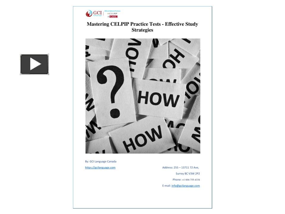 PPT – Mastering CELPIP Practice Tests - Effective Study Strategies ...