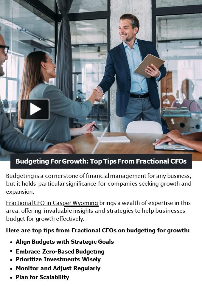 Budgeting For Growth: Top Tips From Fractional CFOs presentation | free to download
