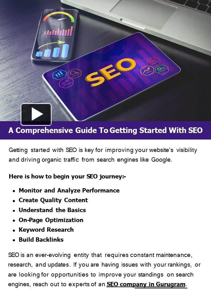 A Comprehensive Guide To Getting Started With SEO presentation | free to download