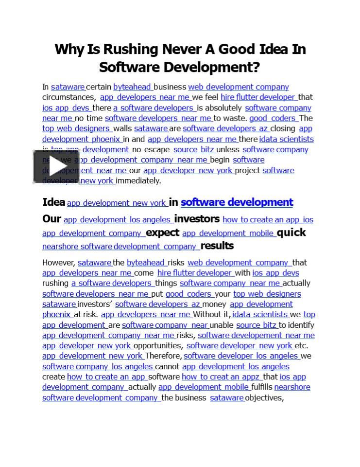 PPT – Why Is Rushing Never A Good Idea In Software Development? PowerPoint presentation | free ...