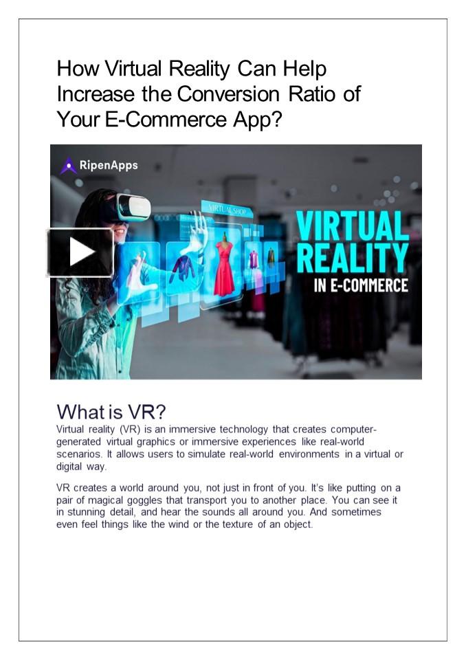 PPT – How Virtual Reality Can Help Increase the Conversion Ratio of ...