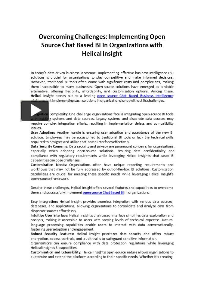Ppt Implementing Open Source Chat Based Bi In Organizations With