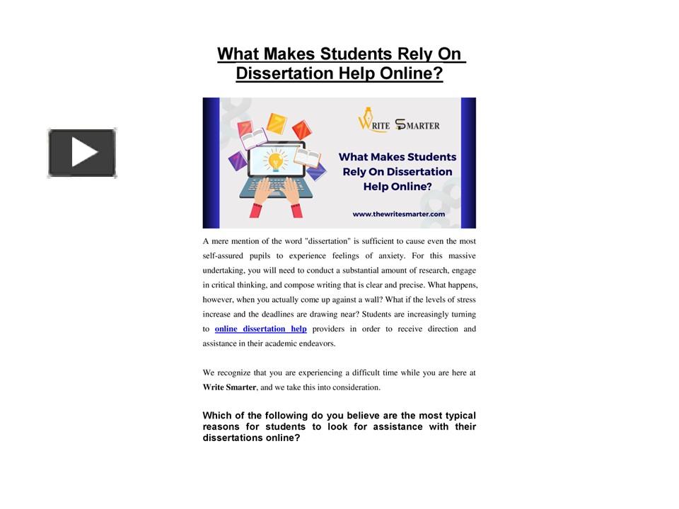 PPT – What Makes Students Rely On Dissertation Help Online? PowerPoint presentation | free to ...