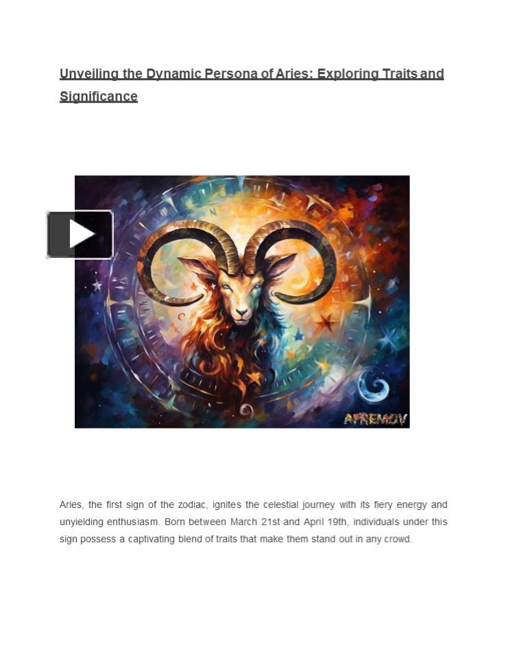 PPT – Embracing the Fiery Spirit: Exploring Aries Zodiac Traits PowerPoint presentation | free ...