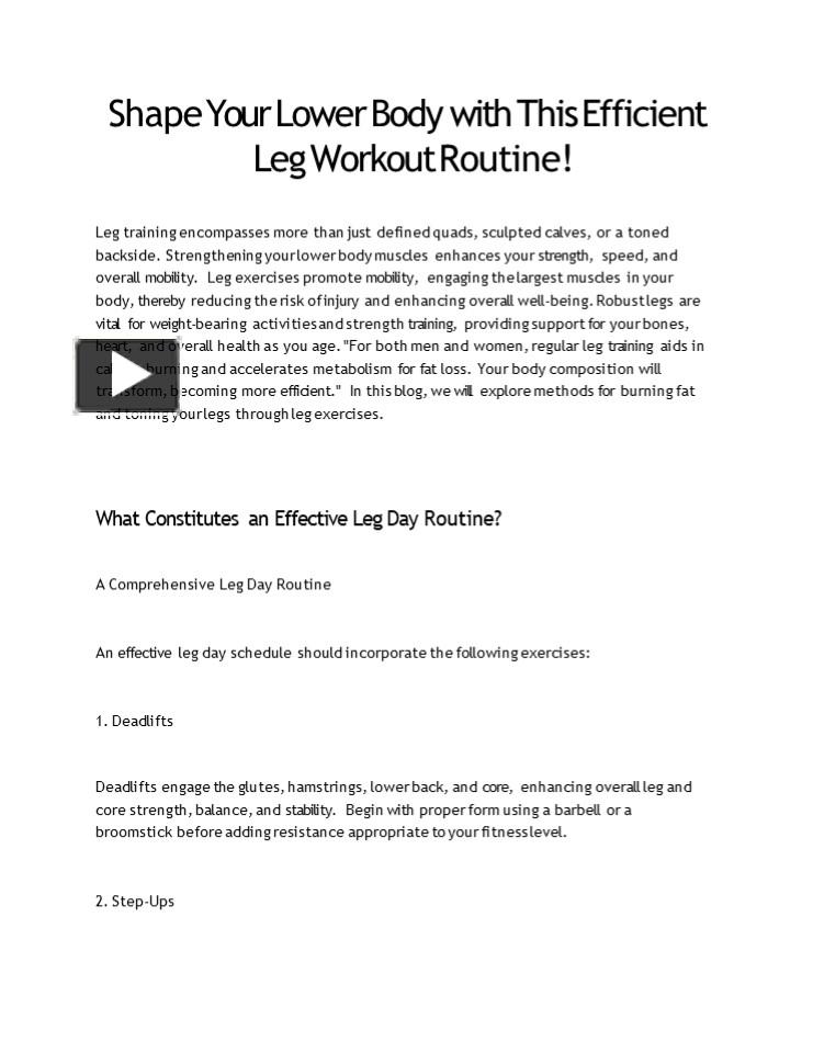 PPT – Shape Your Lower Body with This Efficient Leg Workout Routine ...