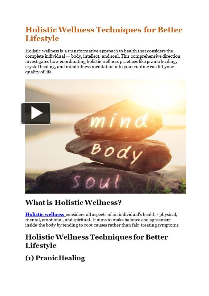 PPT – Holistic Wellness Techniques for Better Lifestyle PowerPoint presentation | free to ...