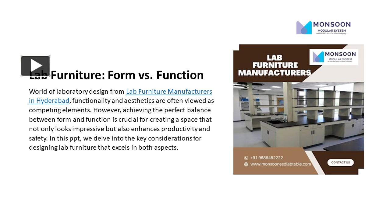 PPT – Lab Furniture: Form vs Function PowerPoint presentation | free to download - id: 99132f-ODYyN