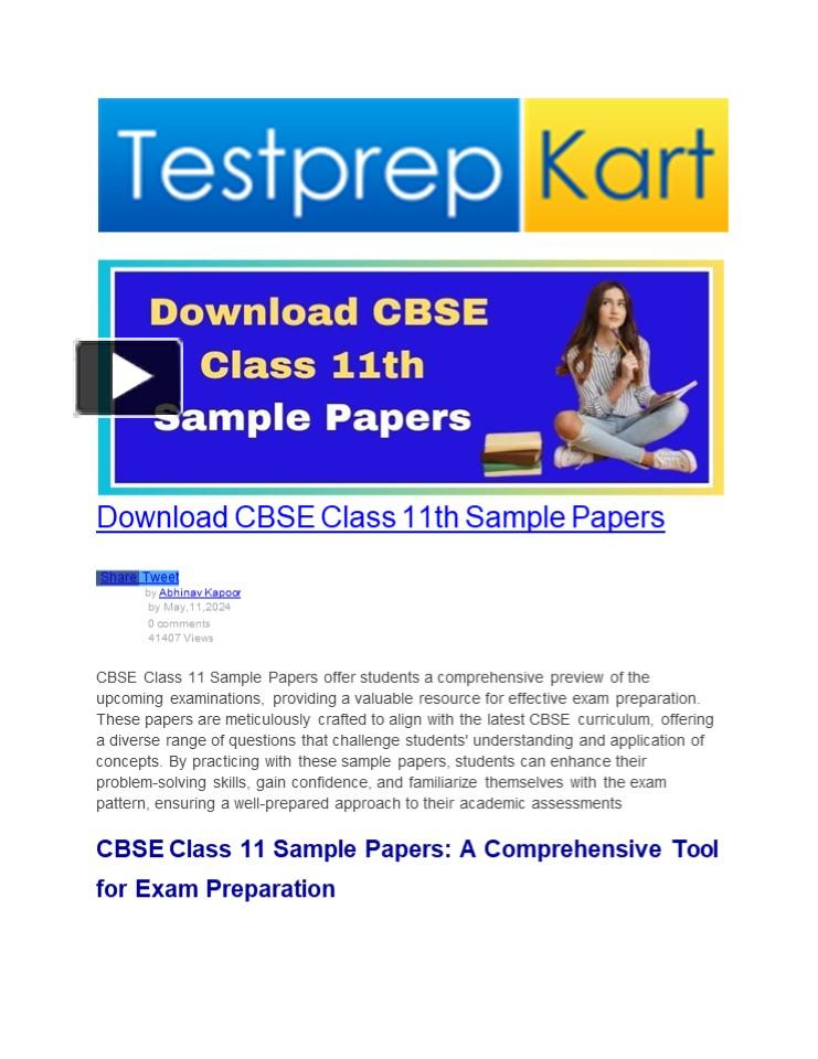 CBSE Sample Papers for Class 11 with Solution 2024-25 presentation | free to download