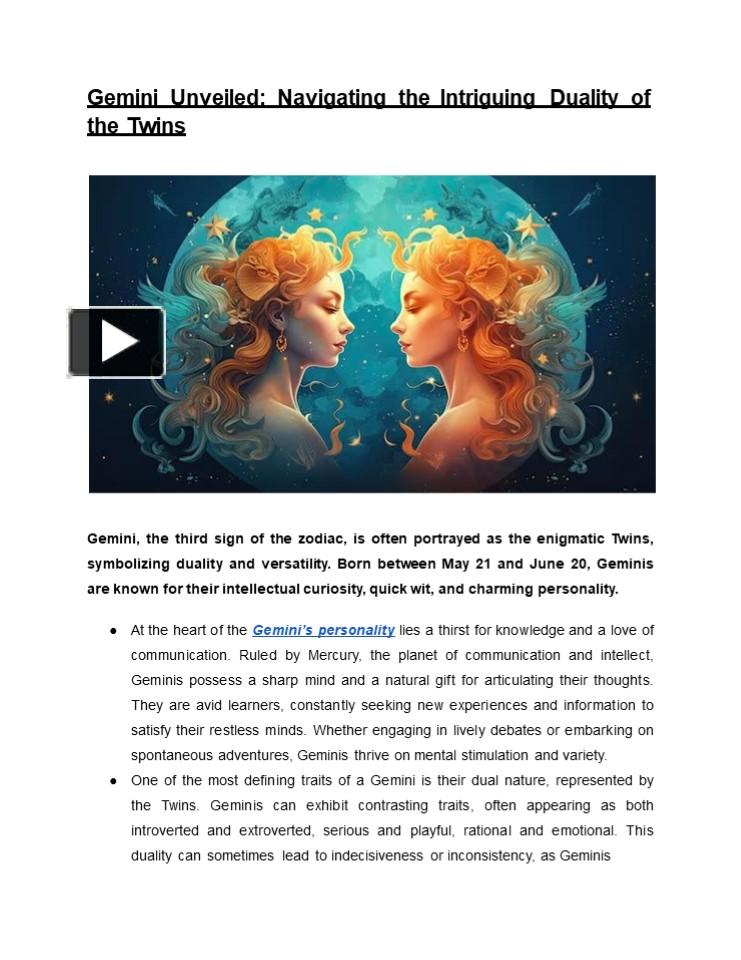Ppt Unraveling The Complexity Of Gemini Exploring The Duality Of The