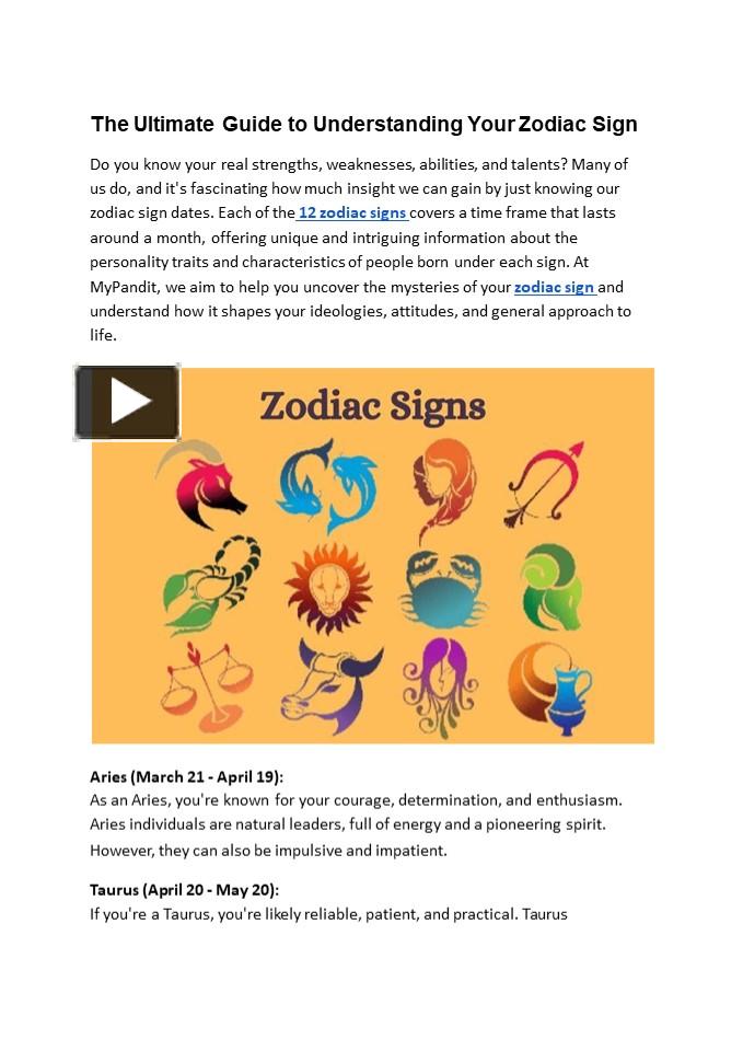 The Ultimate Guide to Understanding Your Zodiac Sign presentation ...