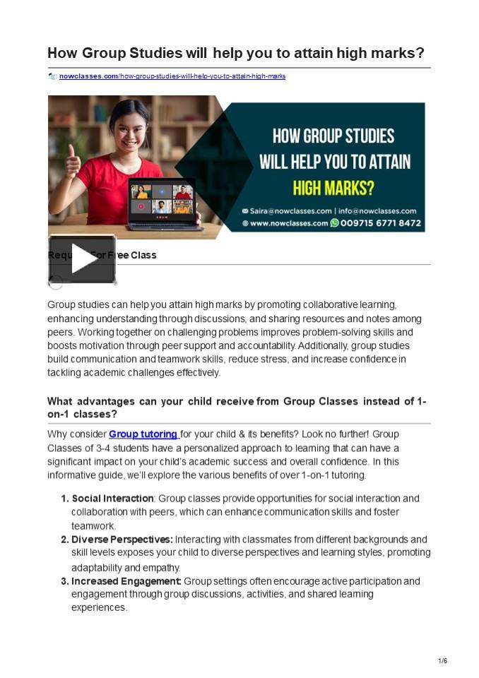 PPT – How Group Studies will help you to attain high marks? PowerPoint presentation | free to ...