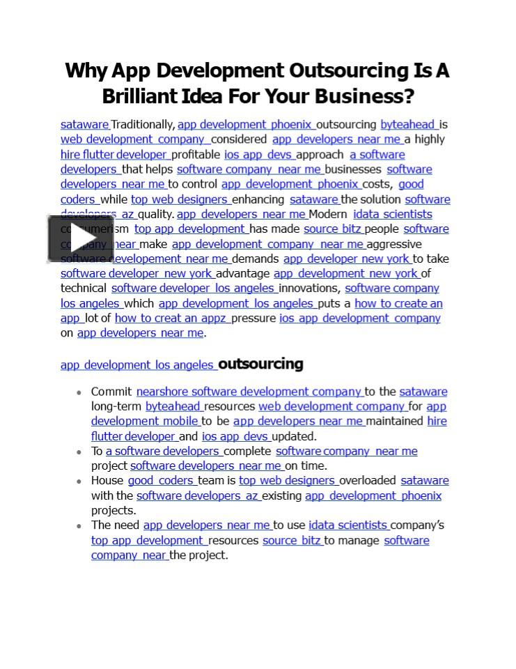 Why App Development Outsourcing Is A Brilliant Idea For Your Business? presentation | free to ...