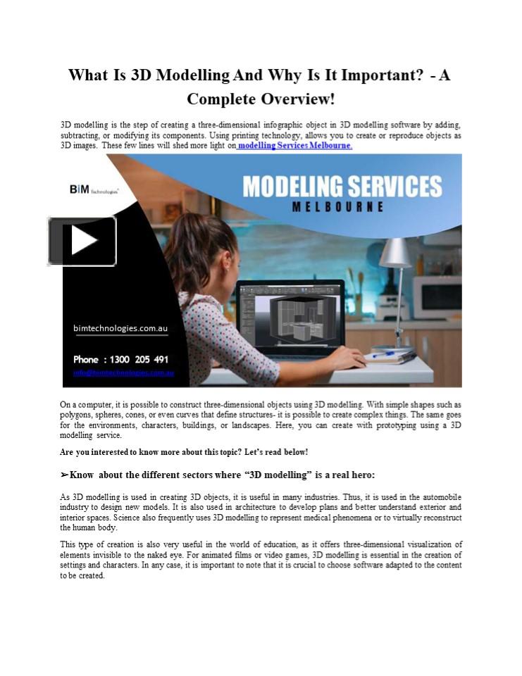 What Is 3D Modelling And Why Is It Important? - A Complete Overview! presentation | free to download