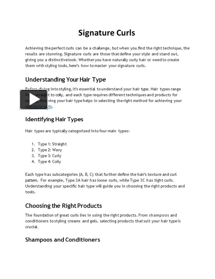PPT – signature curls (1) PowerPoint presentation | free to download - id: 99261e-NjcwO