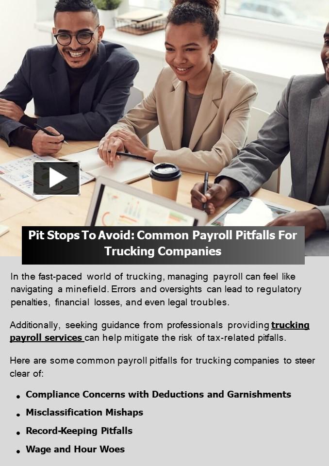 PPT – Pit Stops To Avoid: Common Payroll Pitfalls For Trucking Companies PowerPoint presentation ...