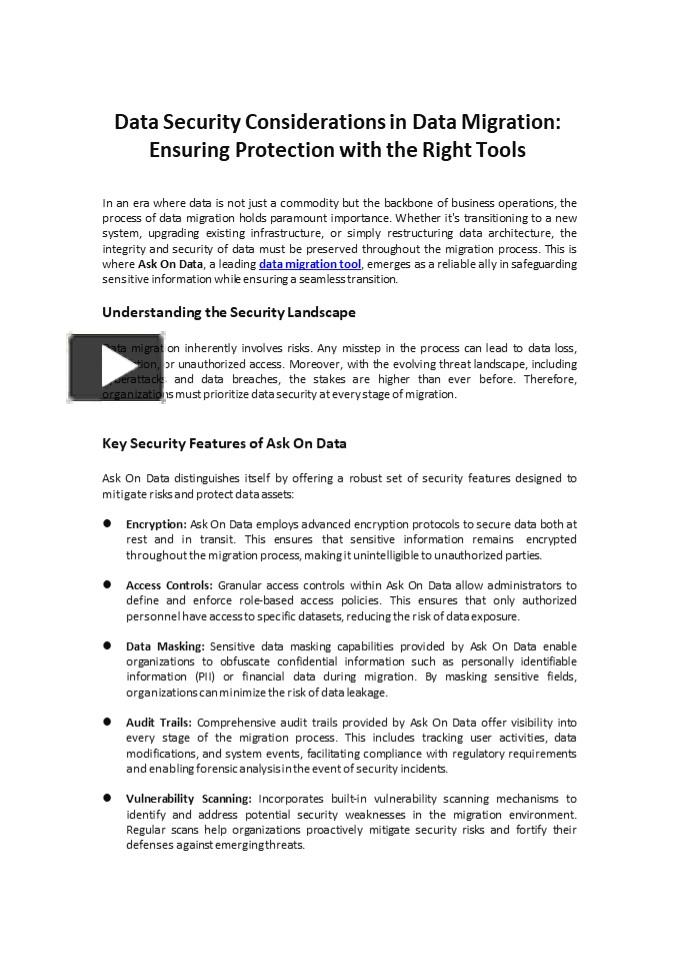 Ppt Data Security Considerations In Data Migration Ensuring Protection With The Right Tools