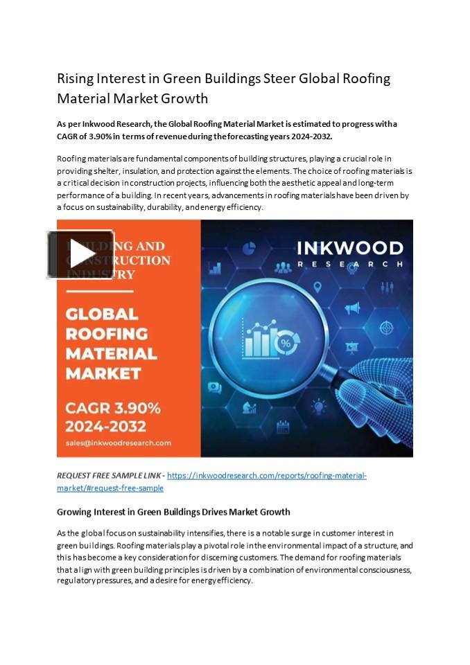 PPT – Rising Interest in Green Buildings Steer Roofing Material Market Growth PowerPoint ...